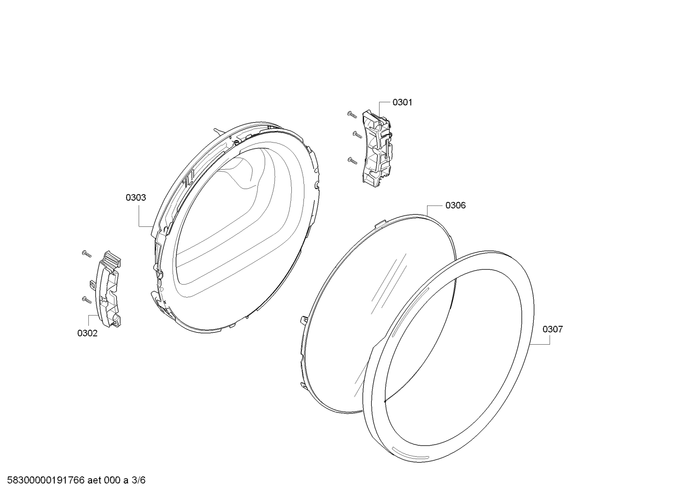 Genuine hook for Bosch Dryers Suits: WTY87775EX WTY87781FG WTY87782PL ...