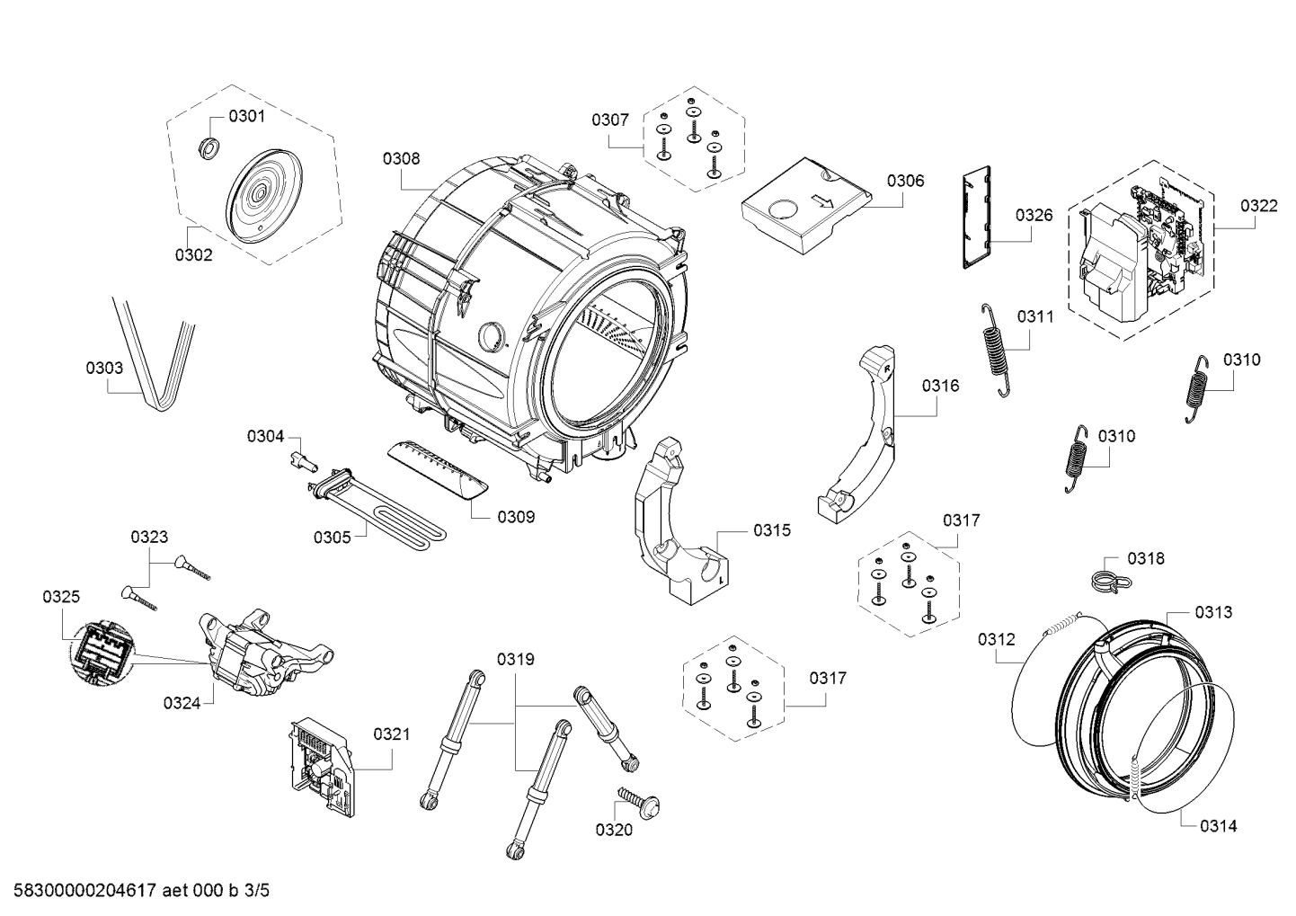 Genuine inverter for BOSCH Washing machine. Suits: WAT28463GB, Spare ...