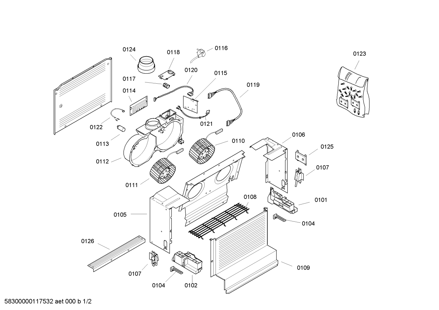 Genuine control module for BOSCH Slimline cooker hood. Suits: DHI665V, Spare Part No: 00498299