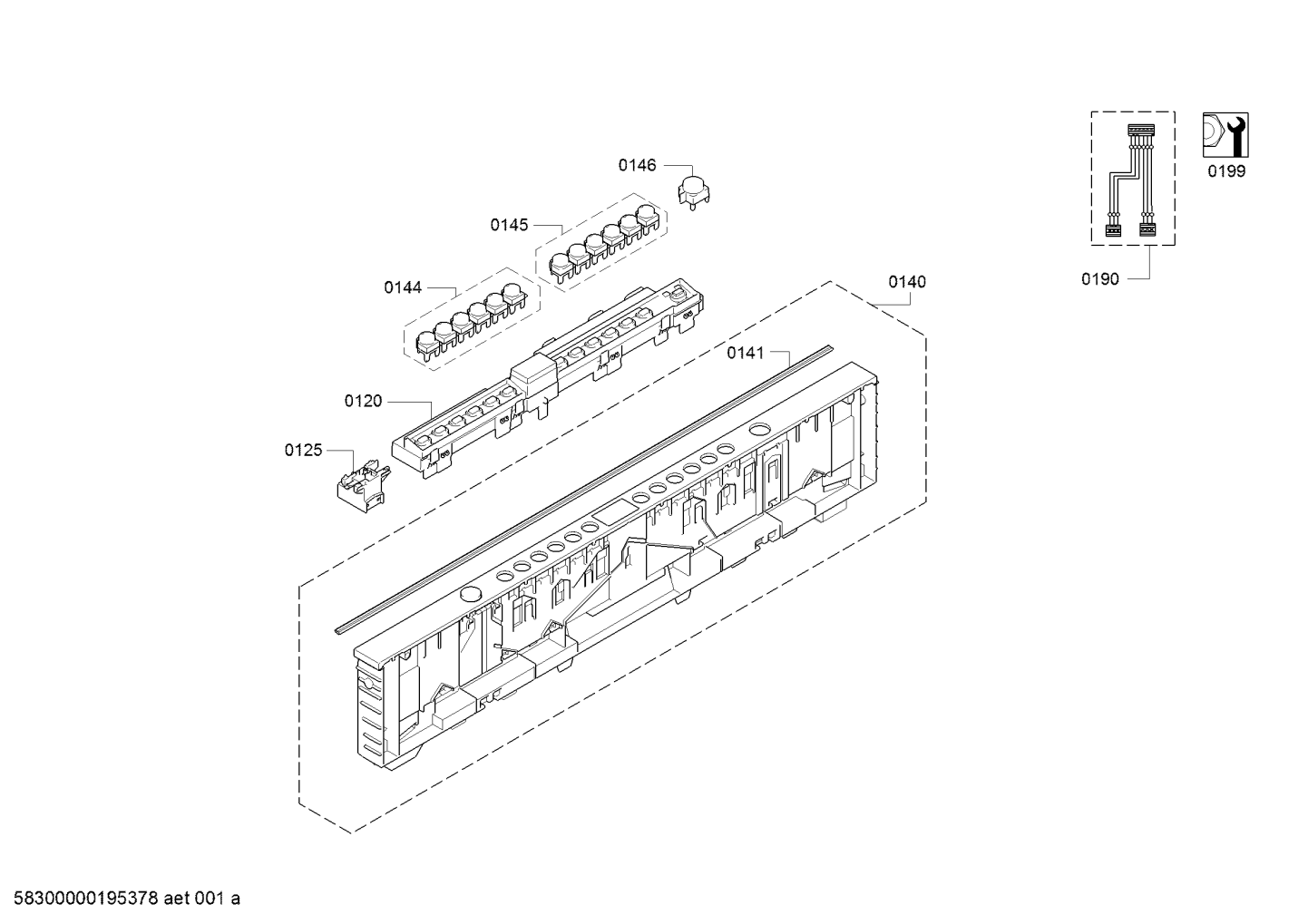Genuine valve-outlet for BOSCH fully-integrated dishwasher. Suits ...