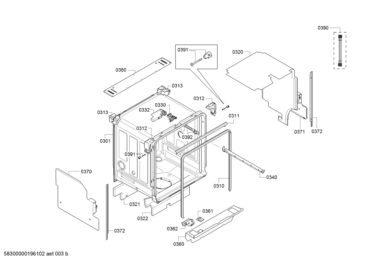 Genuine sheet for Bosch Dishwashers Suits: SMV53M00EU SMV53M00GB ...