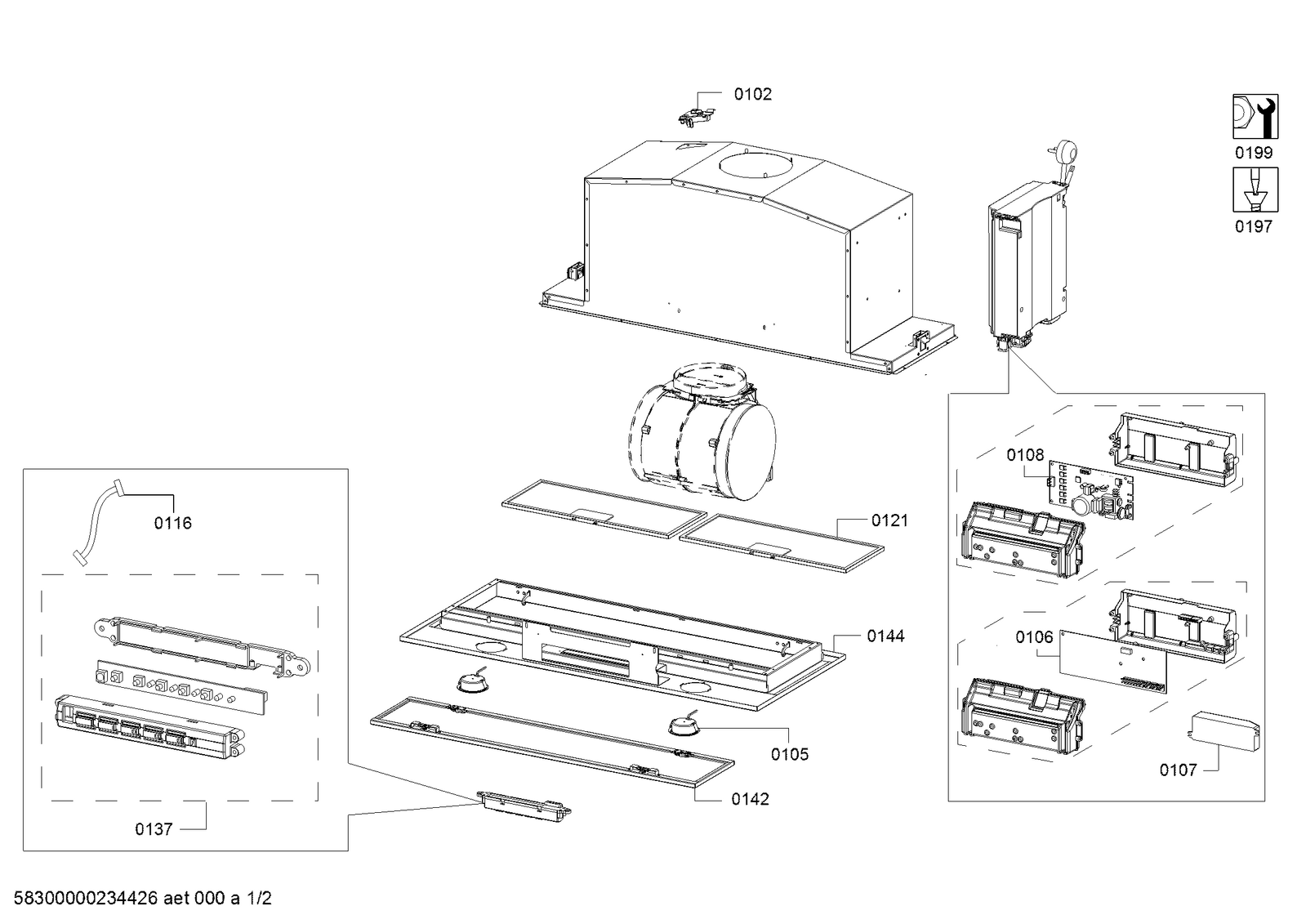 Genuine push button set for Bosch Rangehoods Suits: DHL895DAU Spare ...