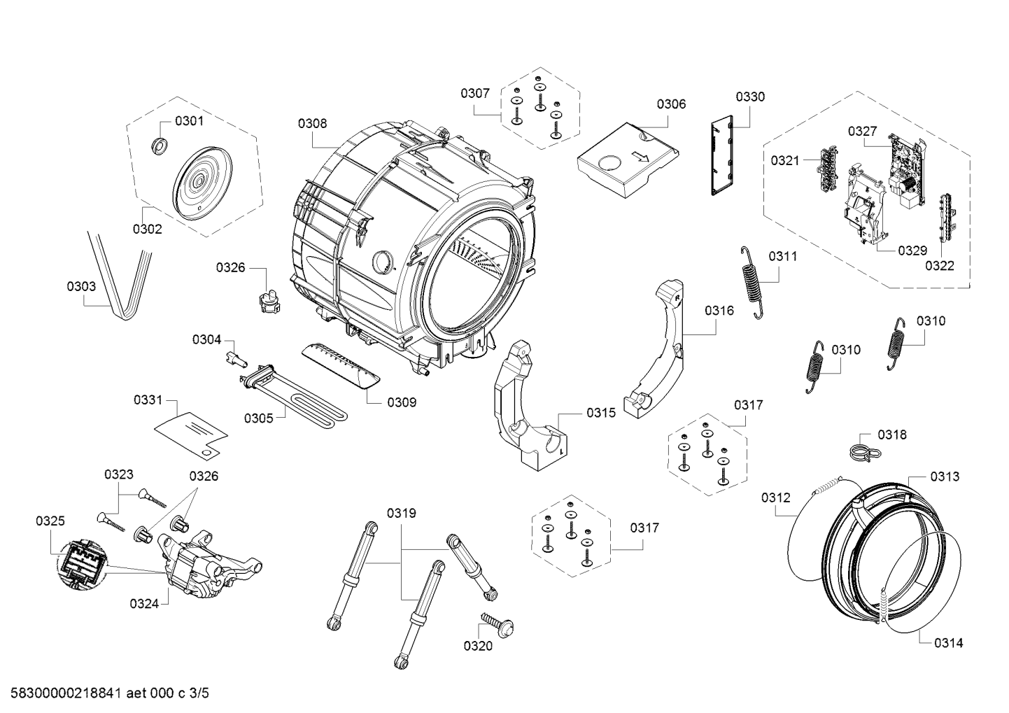 Genuine operating module programmed for BOSCH washing machine, front ...