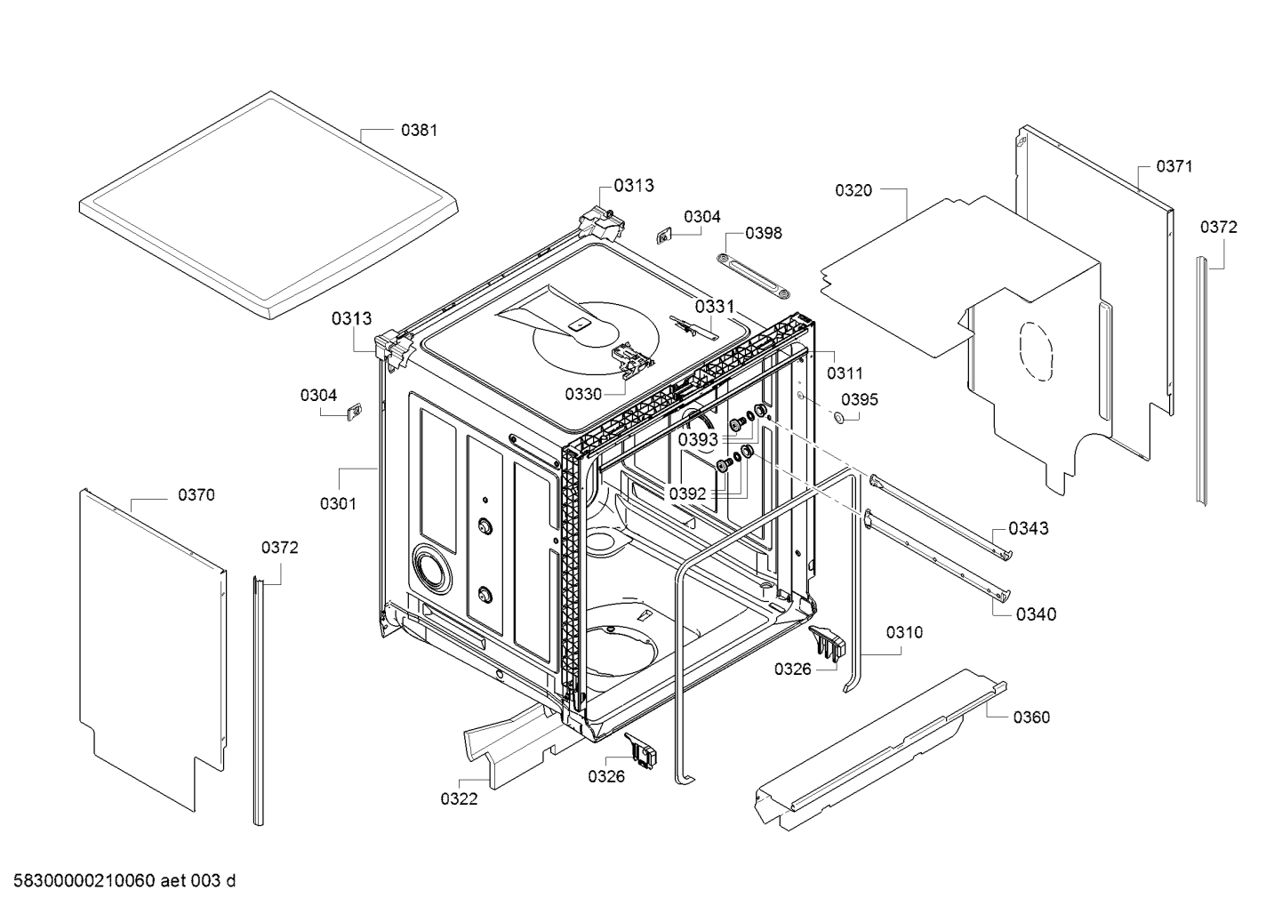 Genuine rack guide rail for BOSCH. Suits: SMS4HMB60T, Spare Part No ...