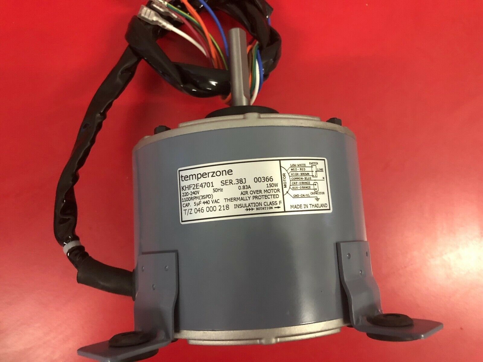 TEMPERZONE AIR CONDITIONER CONDENSER FAN MOTOR 0SA182RKTV Kulthorn ...