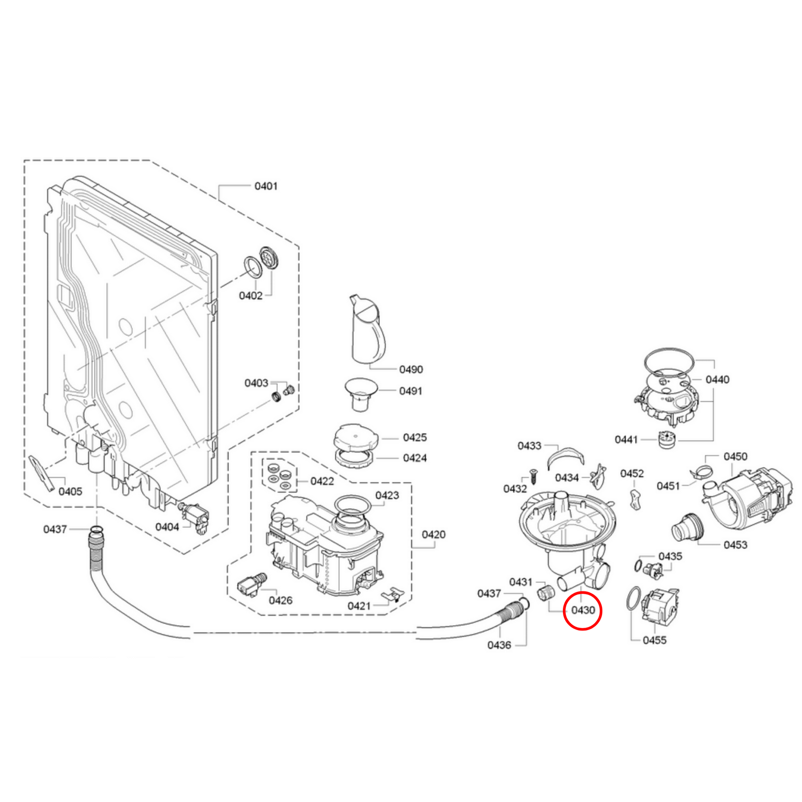 Bosch Dishwasher Sump With Seal & Drain Check - 11002716 | Suits ...