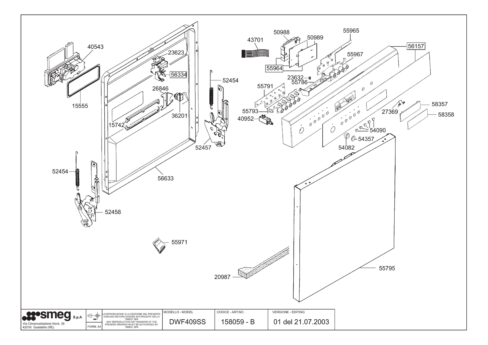Genuine PCB Timer Card for Smeg Dishwashers | Suits DWF409SS | Spare Part No: 811650311