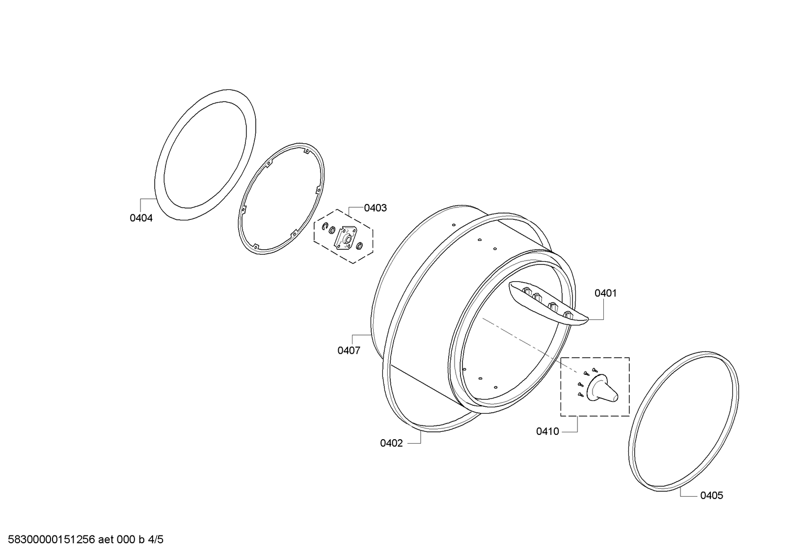 Genuine sealing for Bosch Dryers Suits: WTW86560IT WTW86560NL WTW86561 ...
