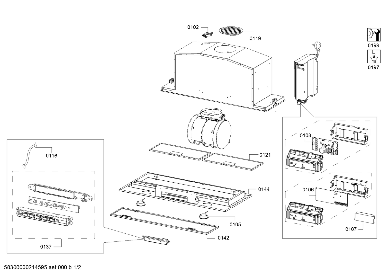 Genuine push button set for Bosch Rangehoods Suits: DHL895DAU Spare ...