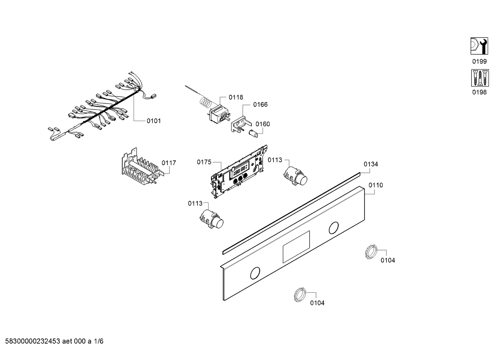 Genuine panel-facia for Bosch Ovens & Cooktops Suits: HBF134EB0A ...