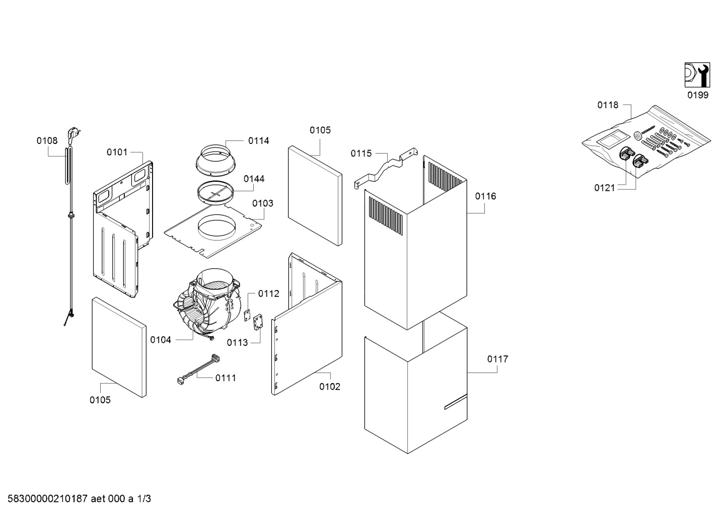 Genuine transformer for BOSCH Wall-mounted canopy rangehood. Suits ...