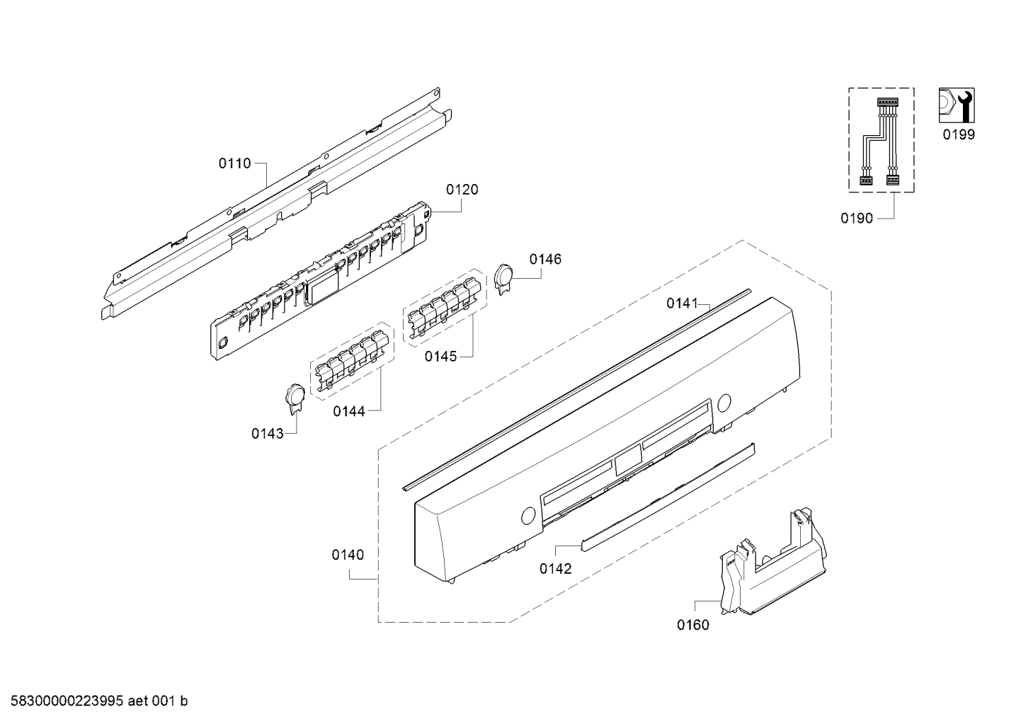 Genuine rack guide rail for BOSCH. Suits: SMS4HAW00X, Spare Part No ...