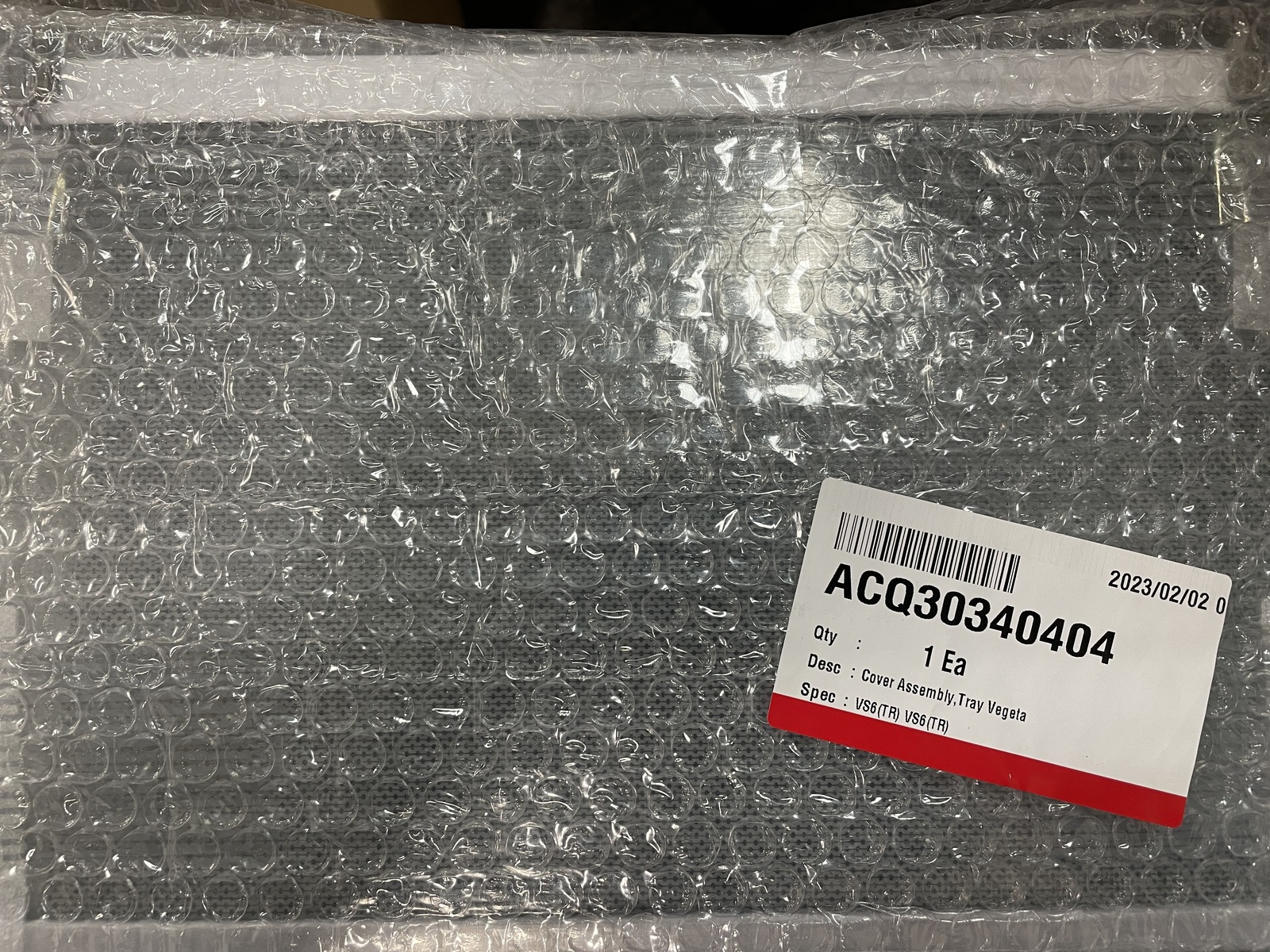 LG FRIDGE BOTTOM CRISPER COVER | SPARE PART NO: ACQ30340404