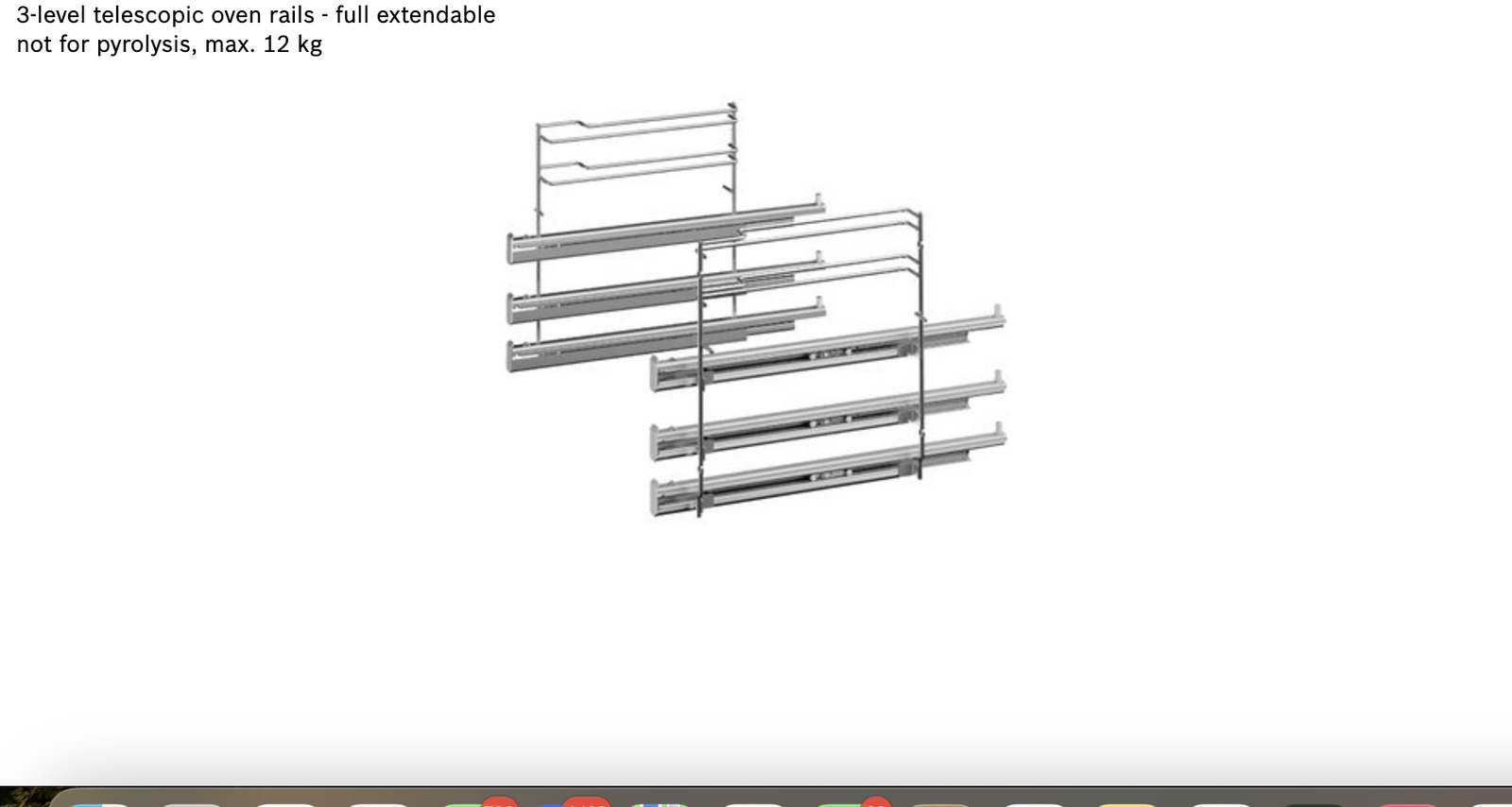 SIEMENS/BOSCH OVEN 3 LEVEL TELESCOPIC SIDE RAILS FULL EXTENDABLE